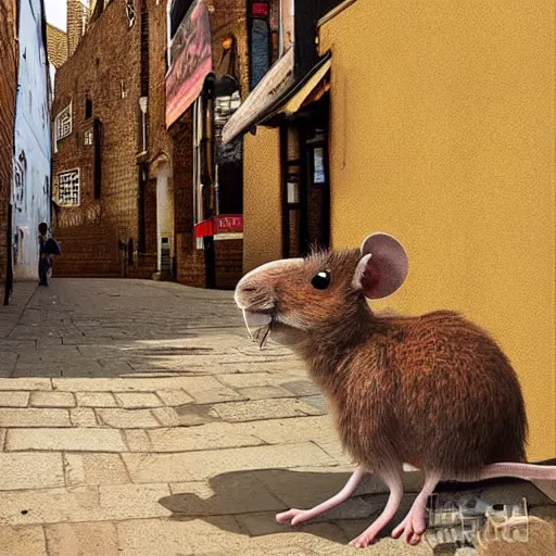 A cute mouse riding a camel through a narrow street | Stable Diffusion ...