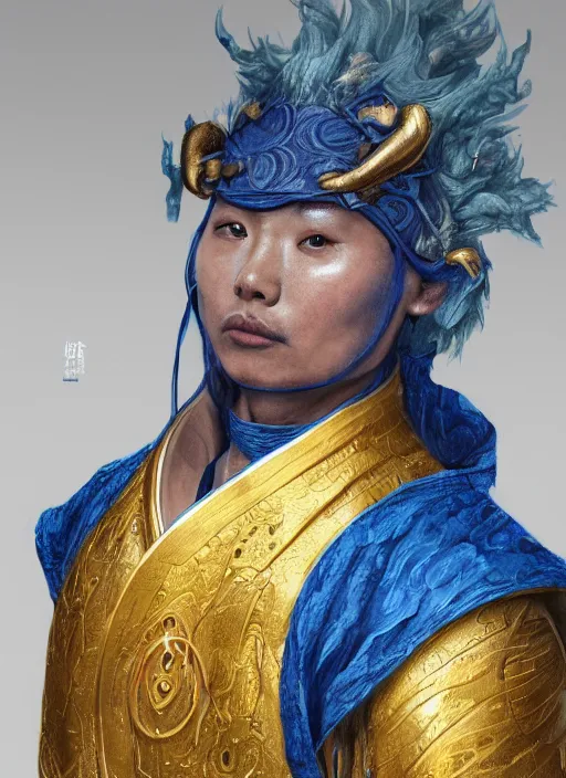 full body portrait of a male daoshi with metallic skin | Stable Diffusion | OpenArt