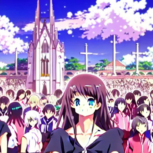 Key Anime Visual a macro anime girl sitting on a | Stable Diffusion ...