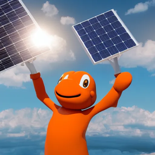 3 d mascot for solar power energy company, orange and | Stable ...