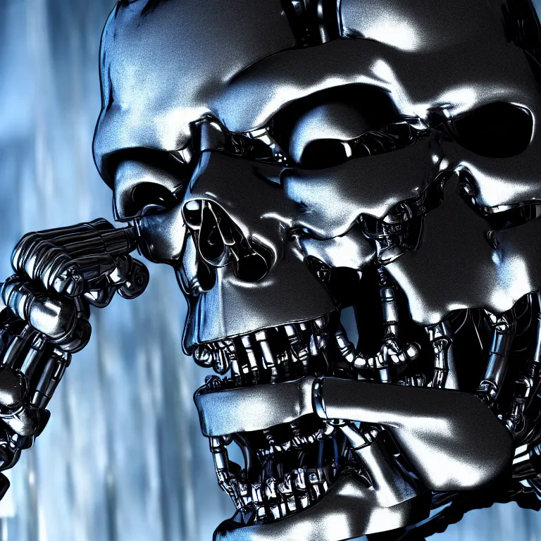 terminator endoskeleton with water behind it movie | Stable Diffusion ...