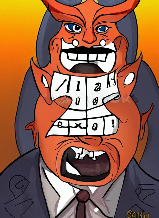 a grinning devil dressed as an accountant, hellish, | Stable Diffusion ...