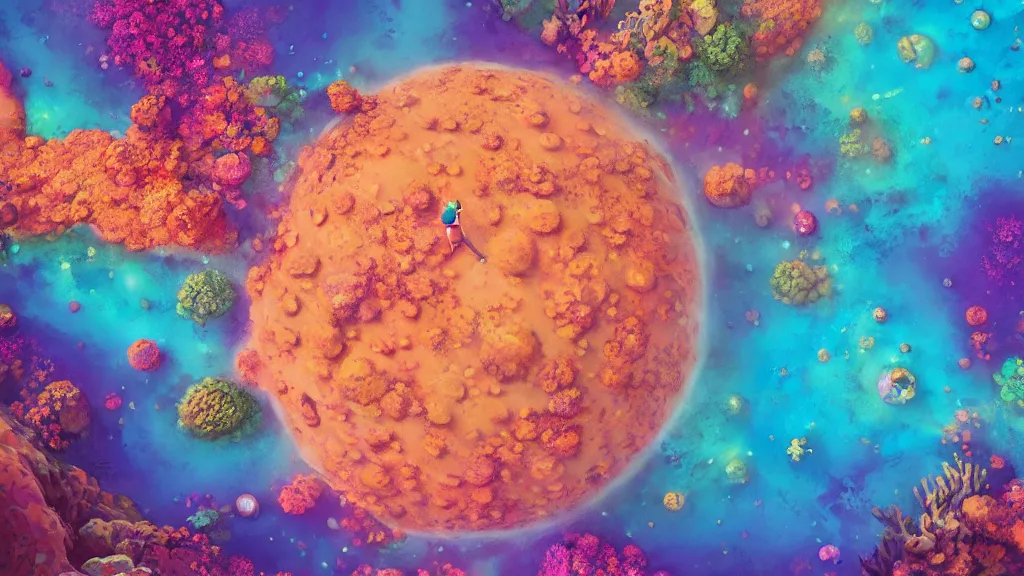 ancient alien planet covered in colorful coral reefs | Stable Diffusion ...