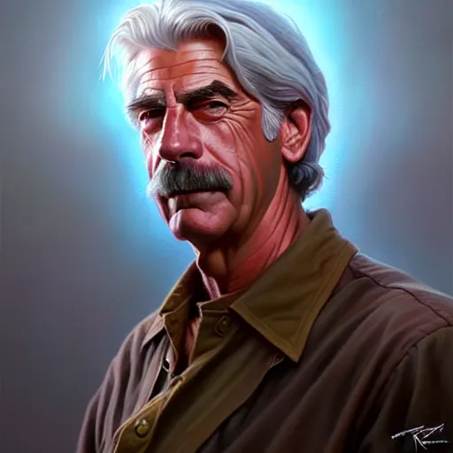 a fantasy style portrait painting of sam elliott oil | Stable Diffusion ...