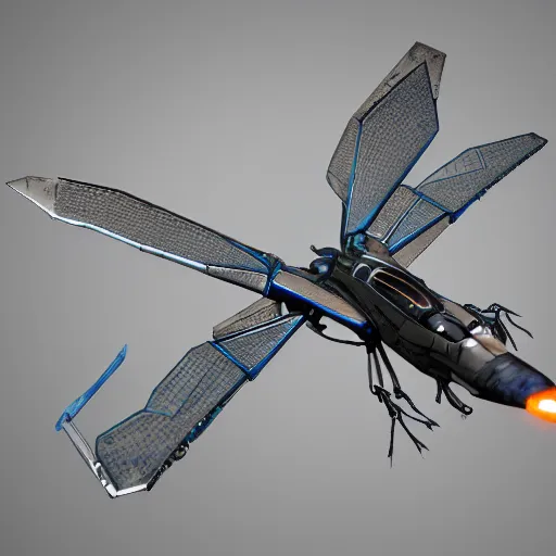 a mechanized dragonfly with wings spread out, 3 | Stable Diffusion