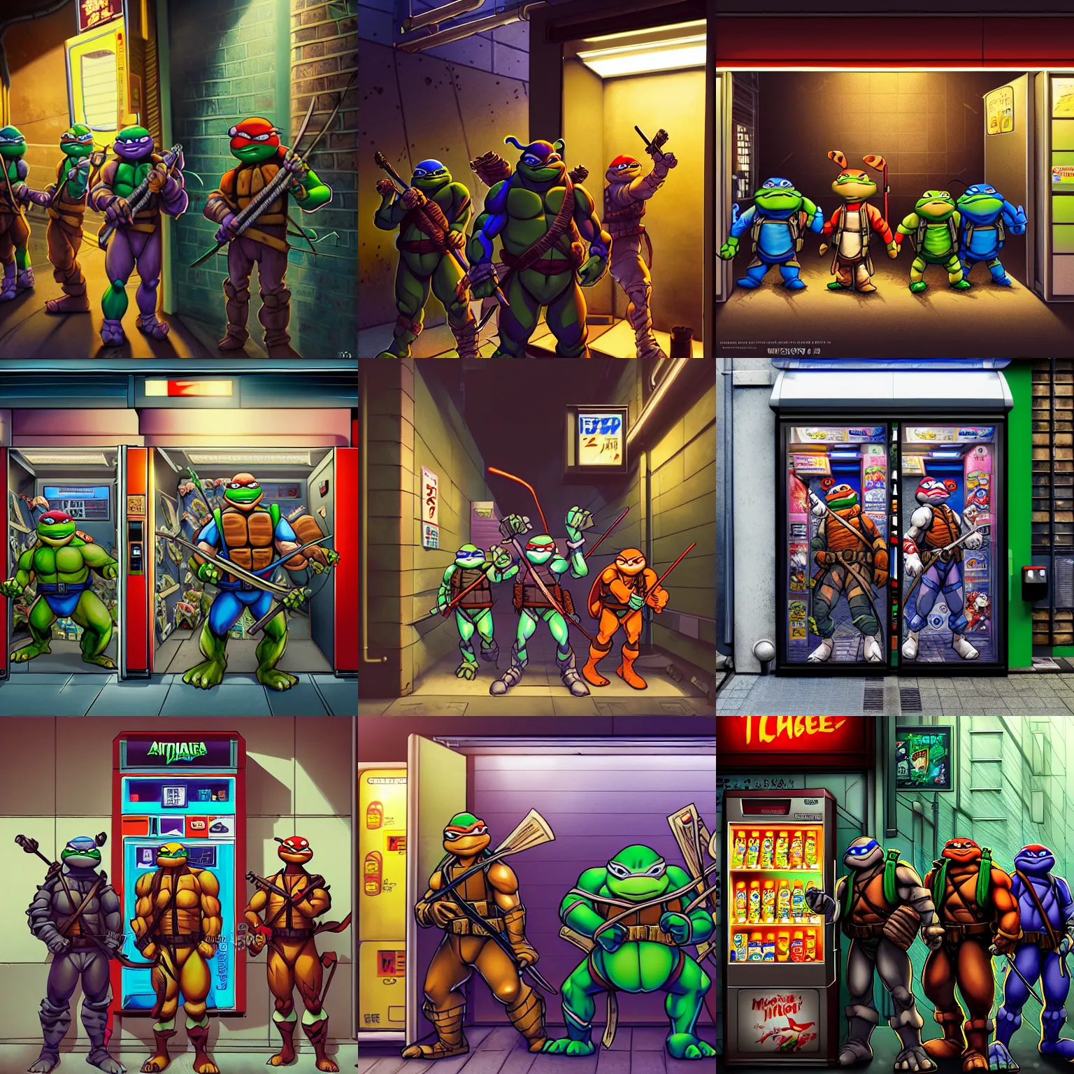 cartoon teenage mutant ninja turtles, standing in | Stable Diffusion ...