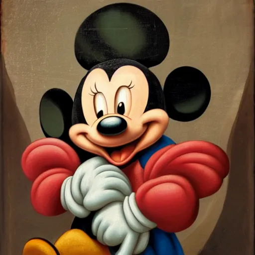 a renaissance style portrait painting of Mickey mouse | Stable ...