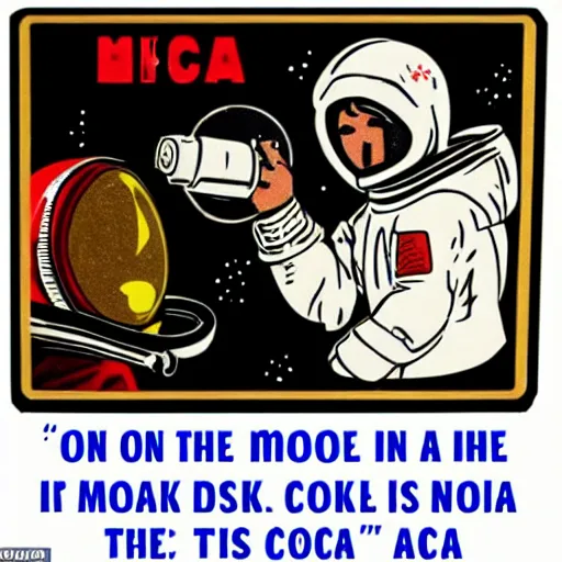on the moon there is a bar where people drink coca cola | Stable ...