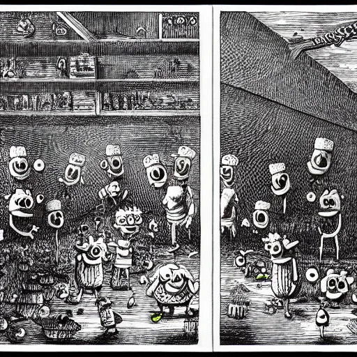 Spongebob Squarepants by Gustav Dore and by Dan Witz | Stable Diffusion ...