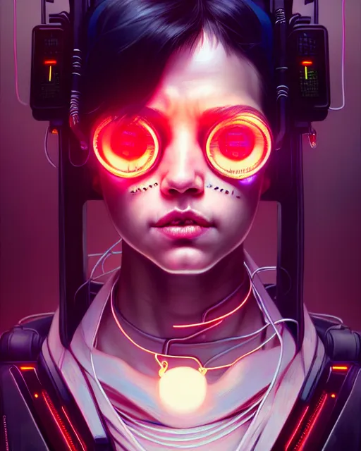 portrait, cute, cyberpunk, wires, horror, happy, | Stable Diffusion ...
