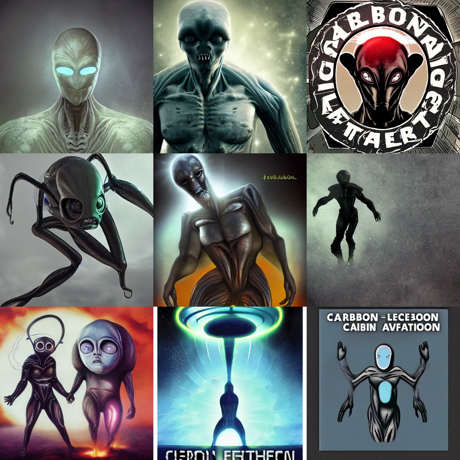 propaganda poster of a grey alien subjagating humans, | Stable ...