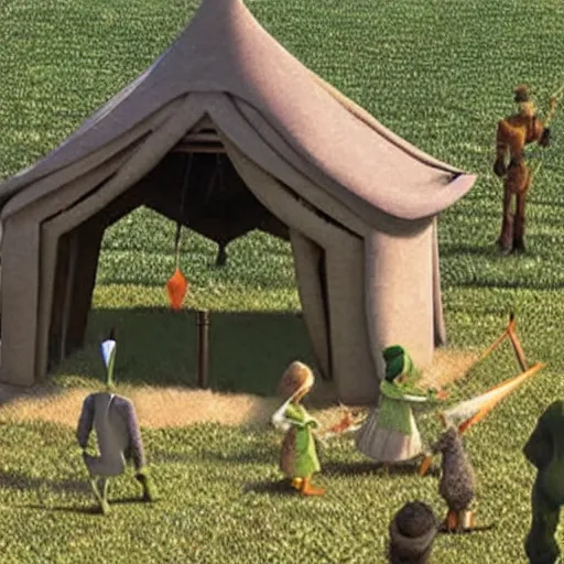 Film still of Shrek building a shelter, sukkah, | Stable Diffusion ...