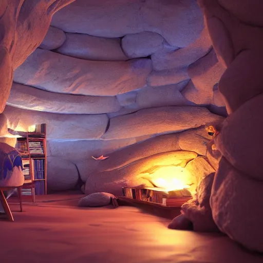 books cave, 3 d render, incredible details, highly | Stable Diffusion ...