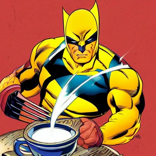 photo of wolverine making a hart coffee late art | Stable Diffusion ...