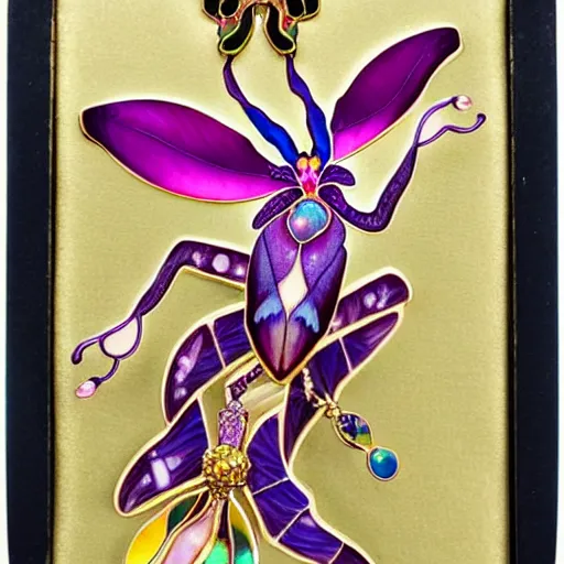 majestic colorful orchid mantis enamel jewels by leon | Stable ...