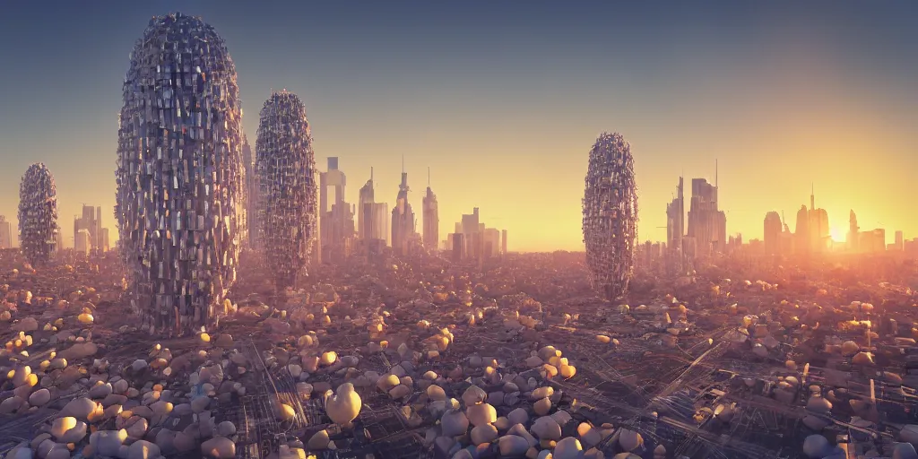 a future egg metropolis, city made of eggs, high - | Stable Diffusion ...