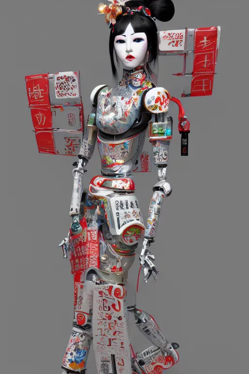 full body portrait of a Japanese robot geisha with | Stable Diffusion ...
