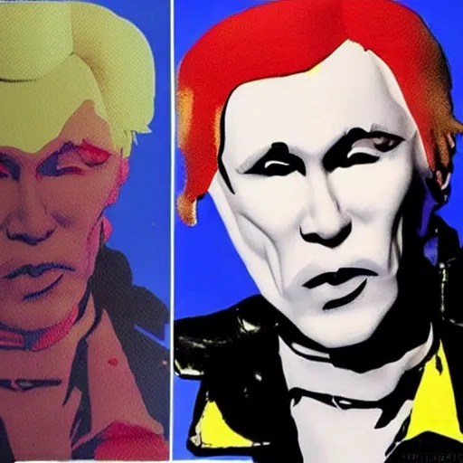 vladimir putin cosplay inventing hybrid warhol, stop | Stable Diffusion ...