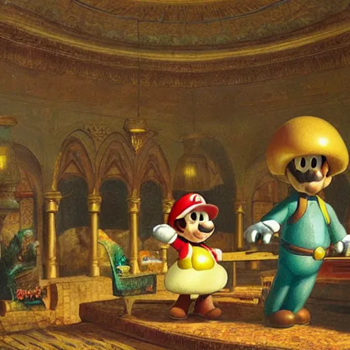 palace of the mushroom kingdom, super mario, by jean - | Stable Diffusion
