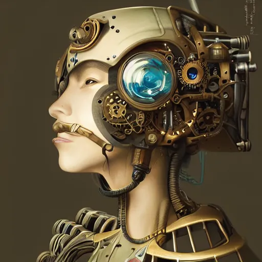 portrait painting of a steampunk cyborg transhumanism, | Stable ...