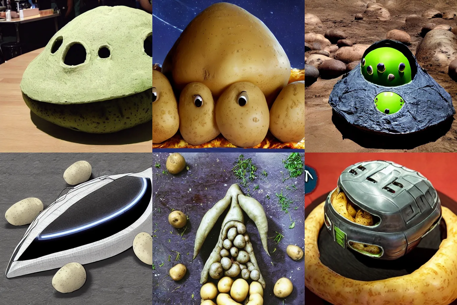 an alien spaceship made out of potatoes | Stable Diffusion | OpenArt
