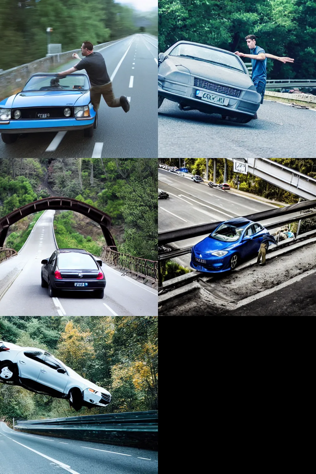 Man throwing a car from the bridge | Stable Diffusion | OpenArt