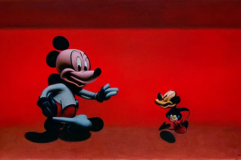 only with red, red thieves with mickey mouse donald | Stable Diffusion ...