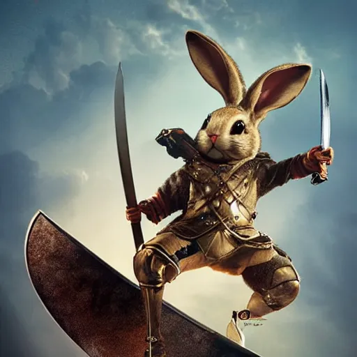 bunny with helmet and sword, exquisite imaginative | Stable Diffusion ...