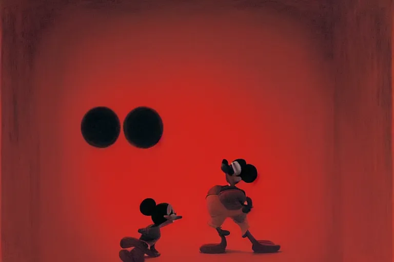 only with red, red thieves with mickey mouse donald | Stable Diffusion ...