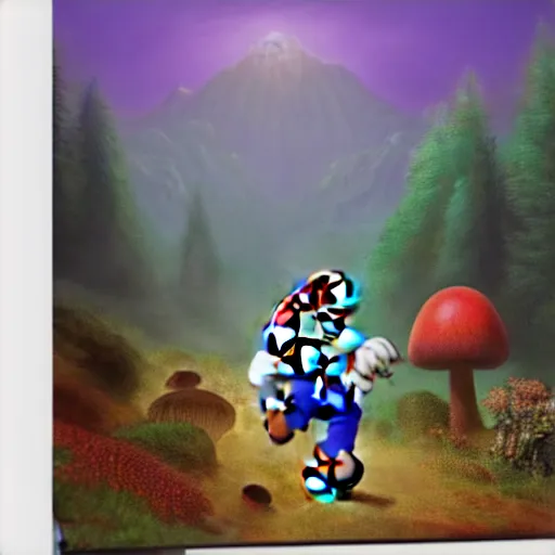 Mario running through an alien landscape, looming | Stable Diffusion | OpenArt