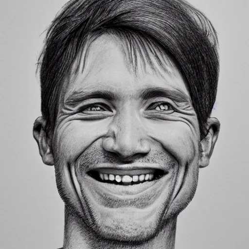 widely smiling man with fingers instead of teeth, | Stable Diffusion