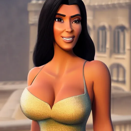 kim kardashian as seen in pixar animated movie 4k | Stable Diffusion