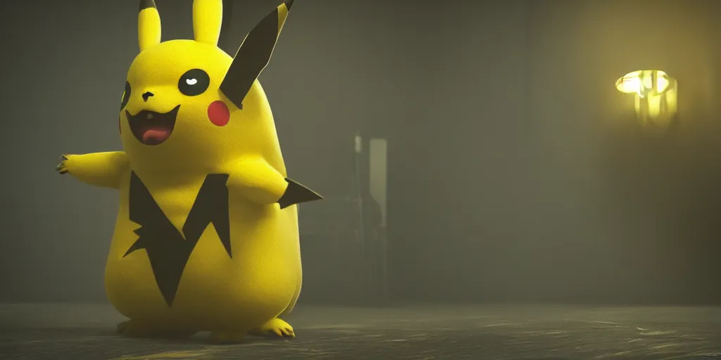 scary pikachu morphing into gruesome monster, dark | Stable Diffusion ...