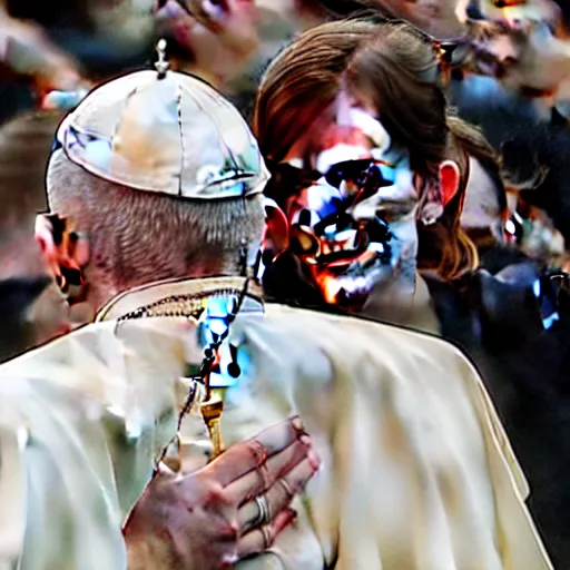 photo of the pope hugging emma watson weirdly shown in | Stable ...