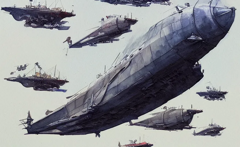 concept art of a airship fleet, pinterest, artstation | Stable Diffusion