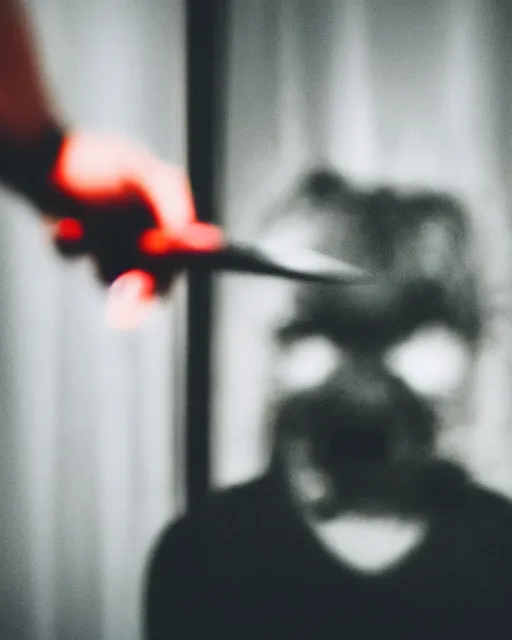 aggressive psychopath with meatface with a knife | Stable Diffusion ...