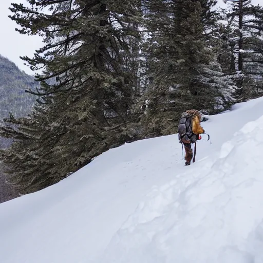 a professional hiker racoon in mountaineer dress | Stable Diffusion ...