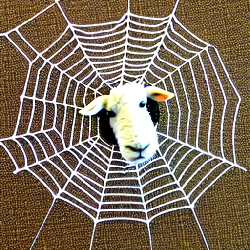 sheep shape morph spider web | Stable Diffusion