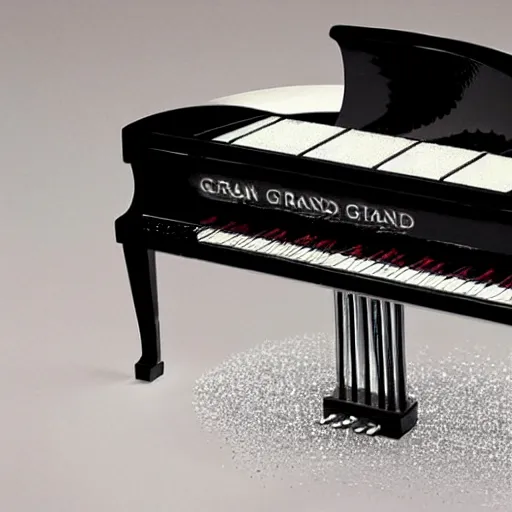epic stage photo of a grand piano made of diamonds | Stable Diffusion ...