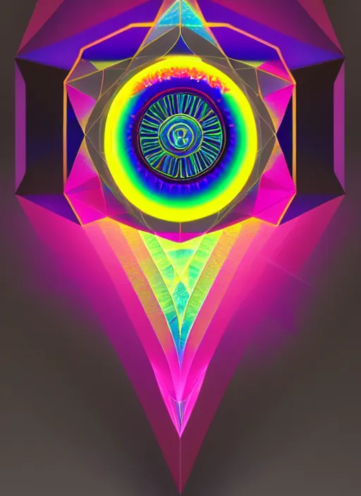 sacred geometry print black diamond rainbow | Stable Diffusion | OpenArt