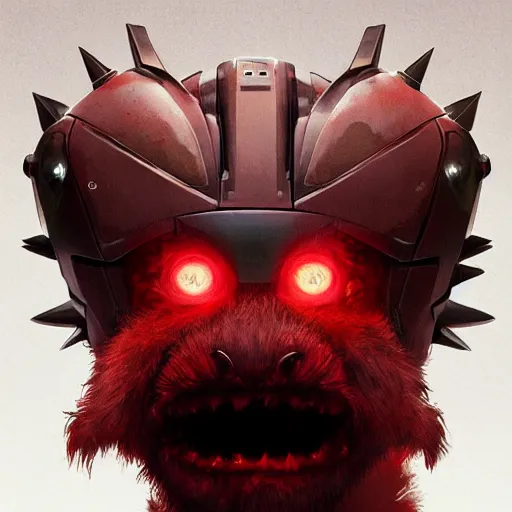 realistic portrait of a grox from spore, red furry | Stable Diffusion ...