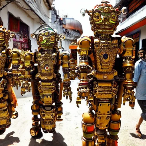 fantastic biomechanical humanoid mecha clocks walk | Stable Diffusion ...