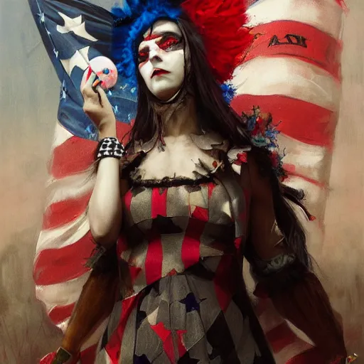 portrait of hell fairy clownpiece wearing american | Stable Diffusion ...