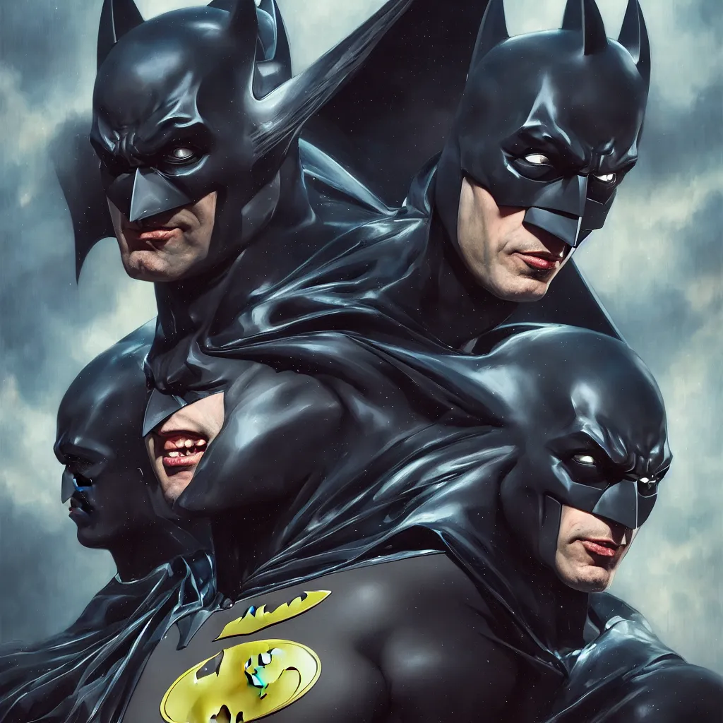 a portrait of batman standing with the batmobile by | Stable Diffusion ...