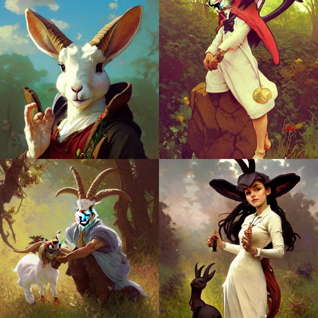 anthropomorphic rabbit-goat. Renowned character | Stable Diffusion ...