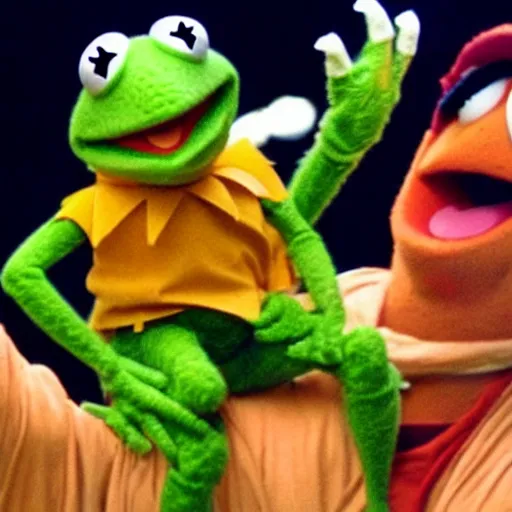 kermit the frog fighting goku, kermit the frog is | Stable Diffusion ...