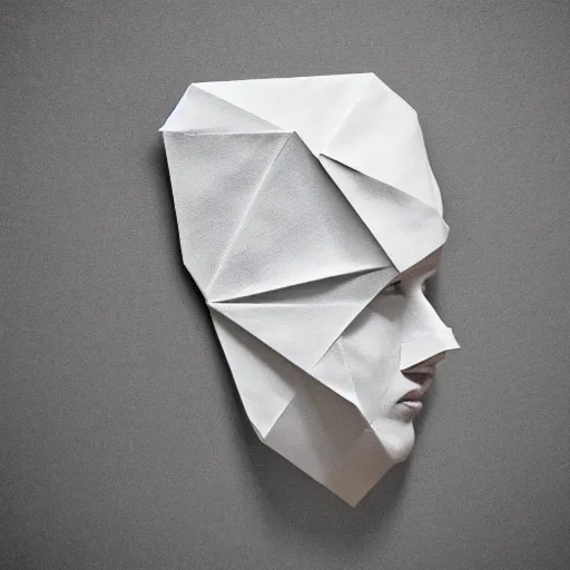 a 2 d flat paper origami portrait of a man with wavey | Stable Diffusion