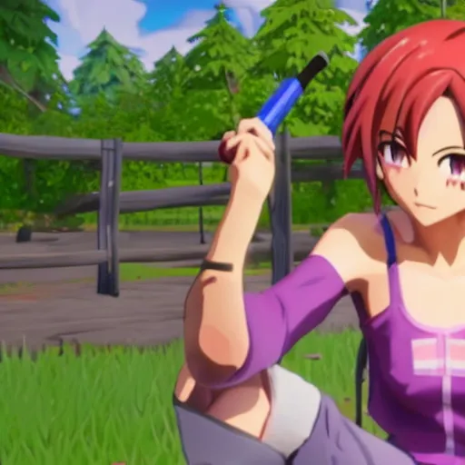 Rena from Higurashi is now in Fortnite | Stable Diffusion