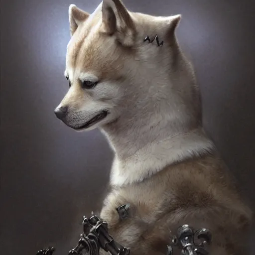 bones black armor, anthropomorphic shiba inu, shiba | Stable Diffusion ...