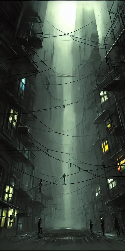 portal half life 2 concept art dark depressing city | Stable Diffusion ...